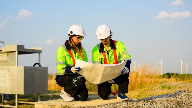 Engineer Working with Confident. Worker Outdoor Working. Mega Project ...