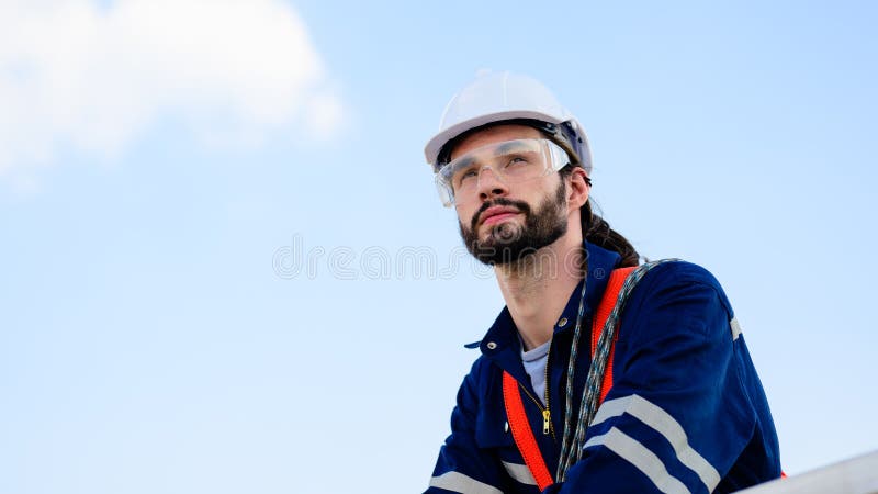 Engineer Working with Confident. Worker Outdoor Working. Mega Project ...