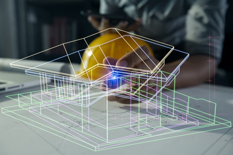 Engineer People Meeting Working at Office Table. Stock Photo - Image of ...