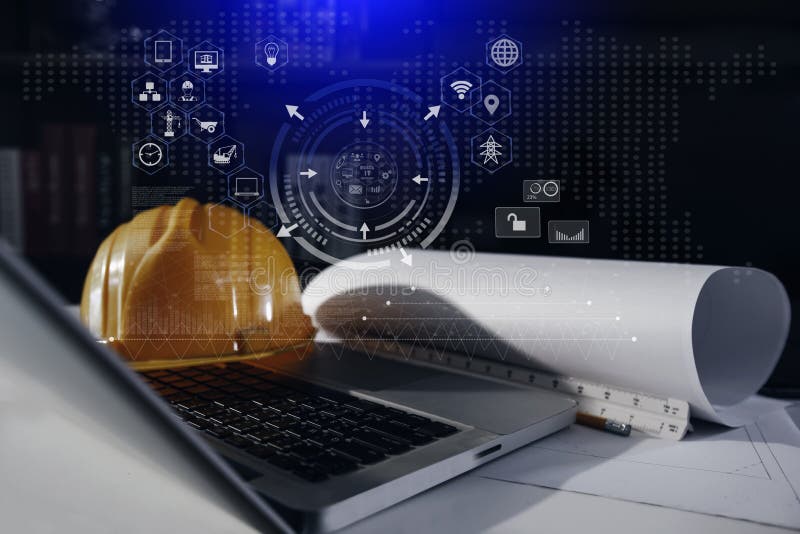 Engineer People Meeting Working at Office Table. Stock Photo - Image of ...