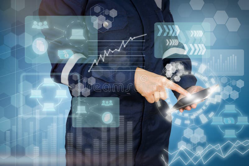 Working with Digital Technology Stock Image - Image of concept, office ...