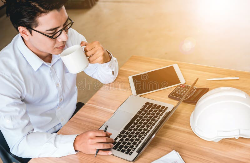 Engineer working. stock image. Image of businessman - 100732599