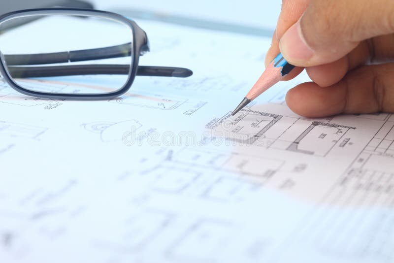 Engineering drawings. stock image. Image of business - 21419677