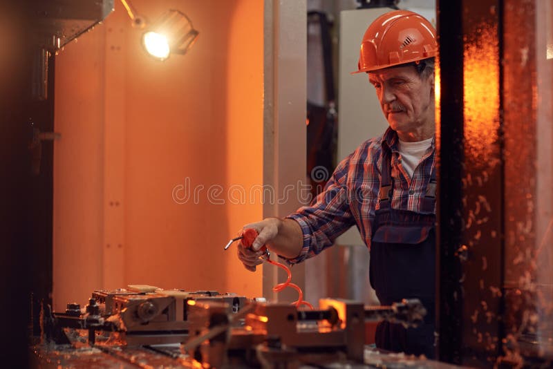 Engineer Working with Equipment in the Plant Stock Image - Image of ...