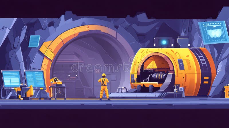 Engineer Working in Futuristic Cleanroom Assembling Satellite ...