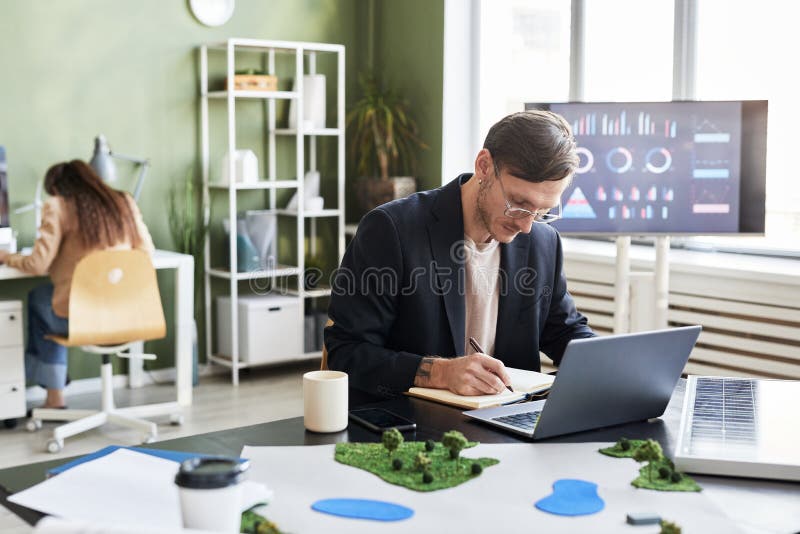 Engineer Working at His Workplace at Office Stock Photo - Image of ...