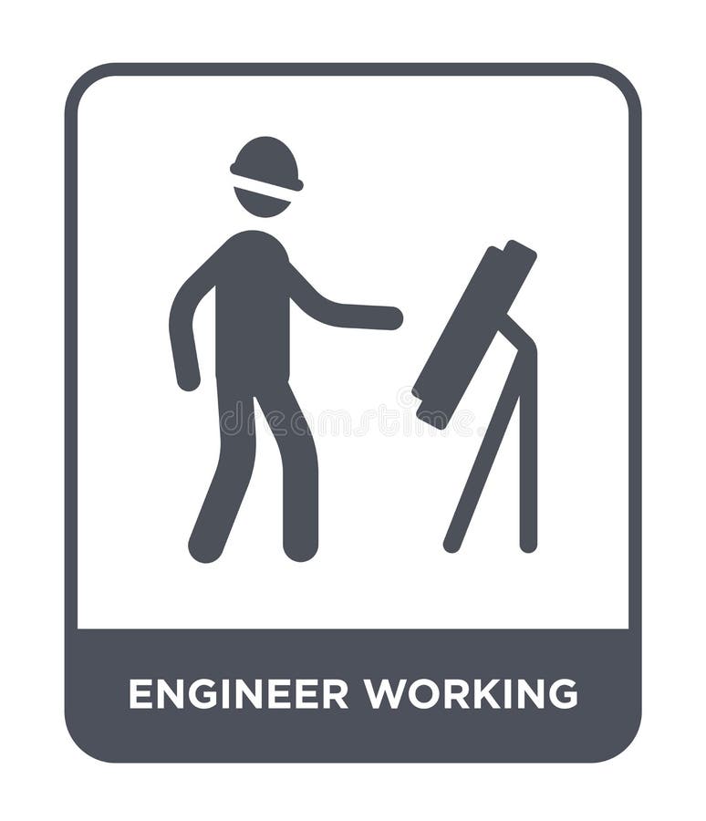 Engineer Working Icon in Trendy Design Style. Engineer Working Icon ...