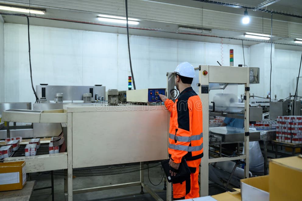 Engineer Working with Industrial Software and Control Systems To Production Operations Stock ...