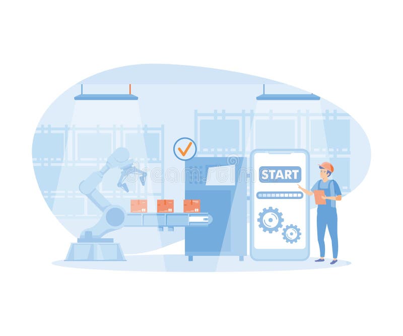 Engineer Working with Interactive Interface. Smart Industry, Innovative ...