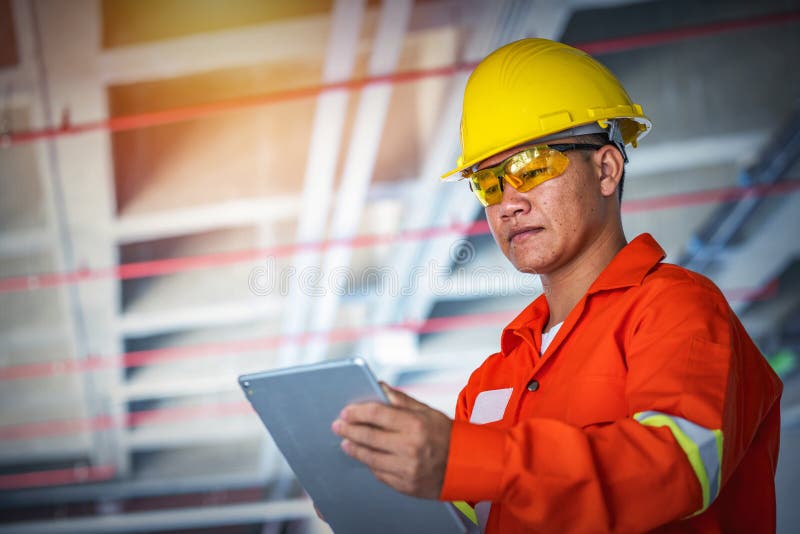 Engineer is Working on a Job Site Stock Image - Image of equipment ...