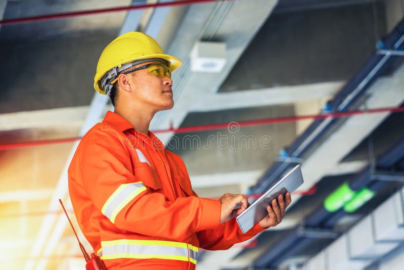Engineer is Working on a Job Site Stock Image - Image of engineering ...