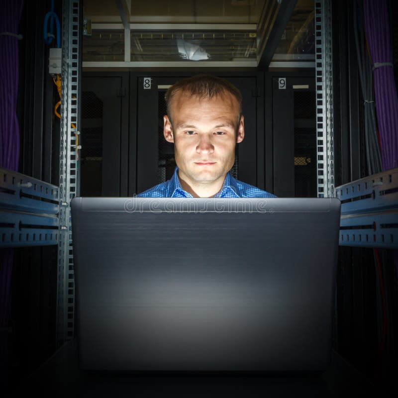 It Engineer Working on a Laptop Stock Photo - Image of install, patch ...