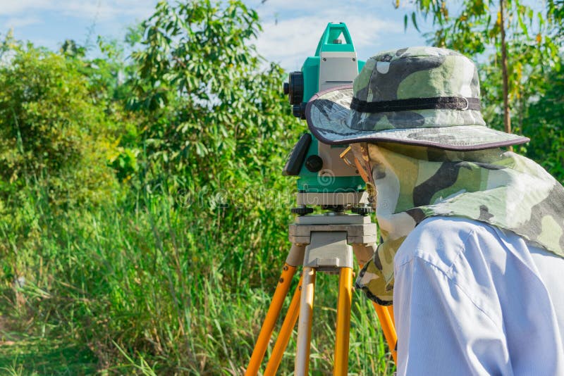 Engineer is Working with Level-measuring Instrument Stock Image - Image ...