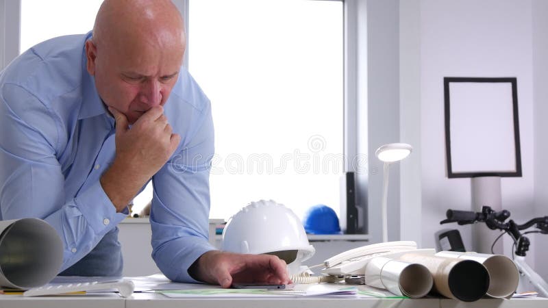 Engineer Working with Plans and Projects Study and Analyze Technical ...