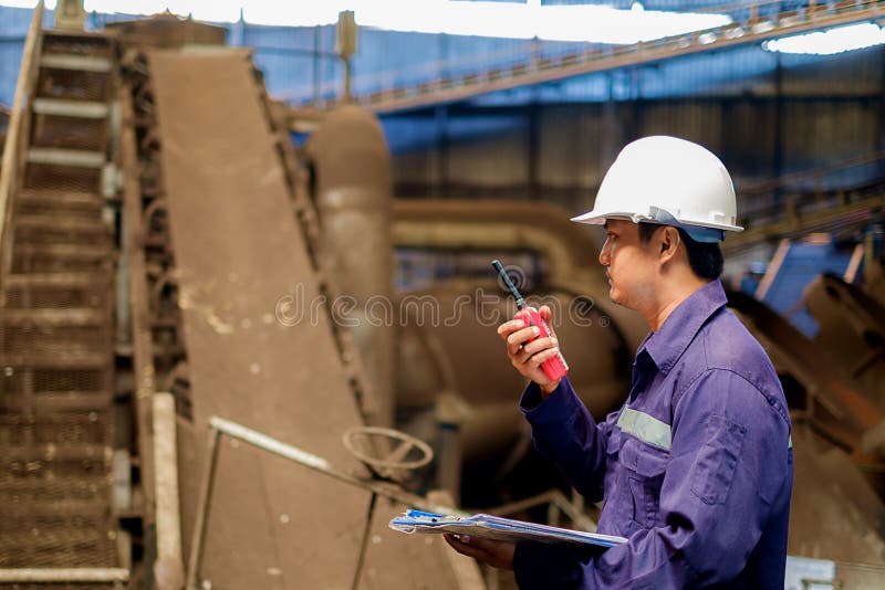 Engineer Working in the Production Line Process Plant Stock Photo ...