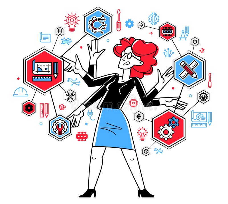 Engineer Working on a Project, Mechanic Specialist Doing His Job on ...