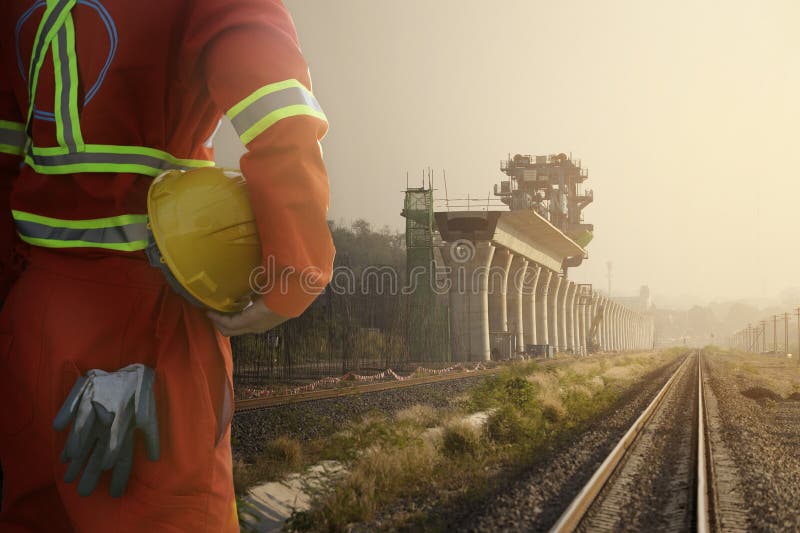 Engineer Working at Railway Structure Stock Photo - Image of industrial ...