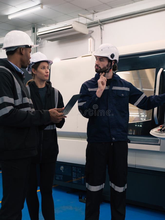 Engineer Working in Robotics Factory Stock Photo - Image of conveyor ...