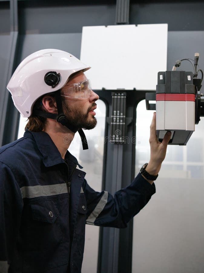 Engineer Working in Robotics Factory Stock Photo - Image of employee ...