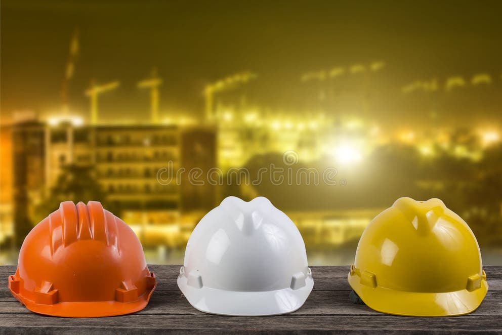 Engineer Working Table Plan at Building Construction Site Stock Photo ...