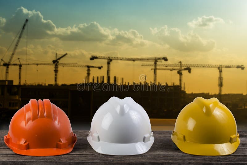 Engineer Working Table Plan at Building Construction Site Stock Image ...