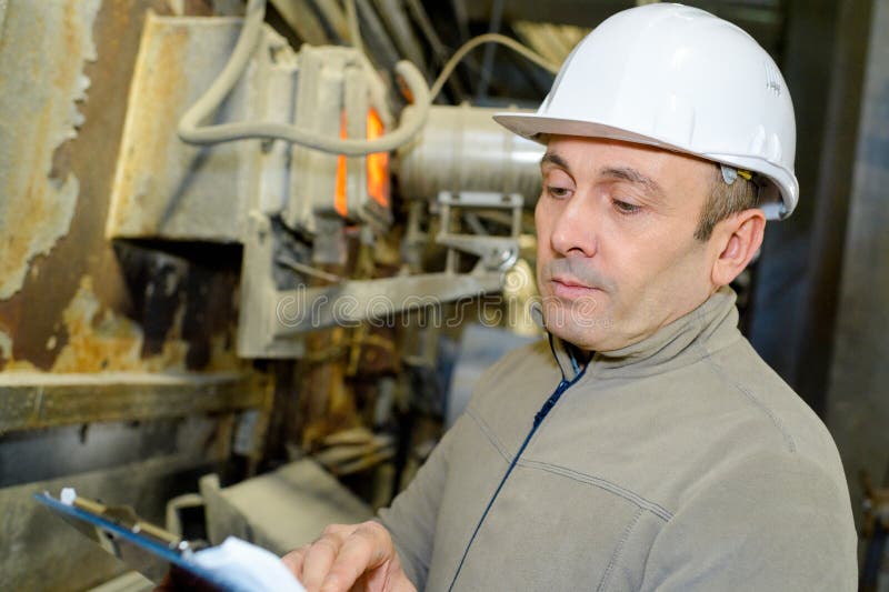 Engineer Working in Temperature Control Room Large Building Stock Image ...