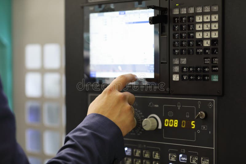 Touchscreen Control Panel of Manufacture Equipment Stock Image - Image ...