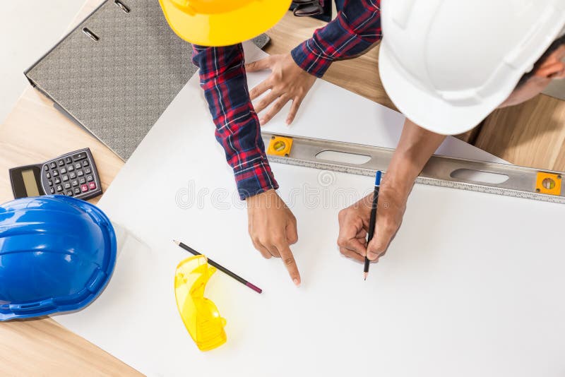 Engineer Workspace Desk Background Top View Stock Photo - Image of ...