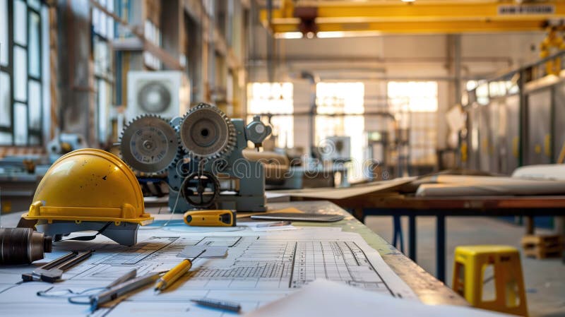 Engineer Workspace Working on New Product, Analyzing Data Stock ...