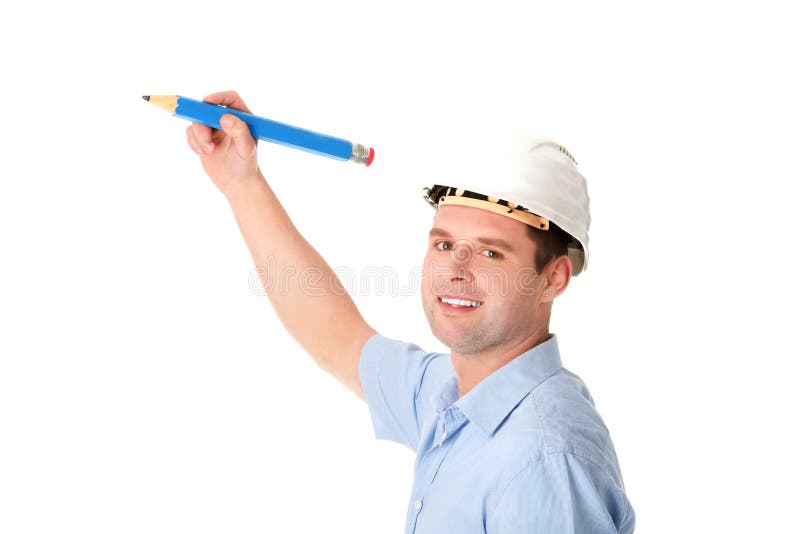 Engineer Writing on Copy Space Stock Photo - Image of engineer ...