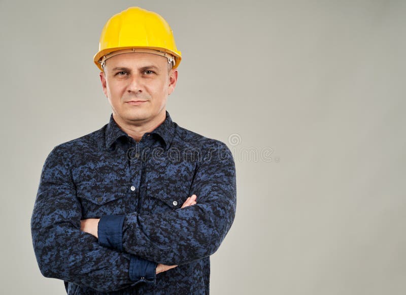 Engineer in Yellow Hard Hat Stock Image - Image of happy, industry ...