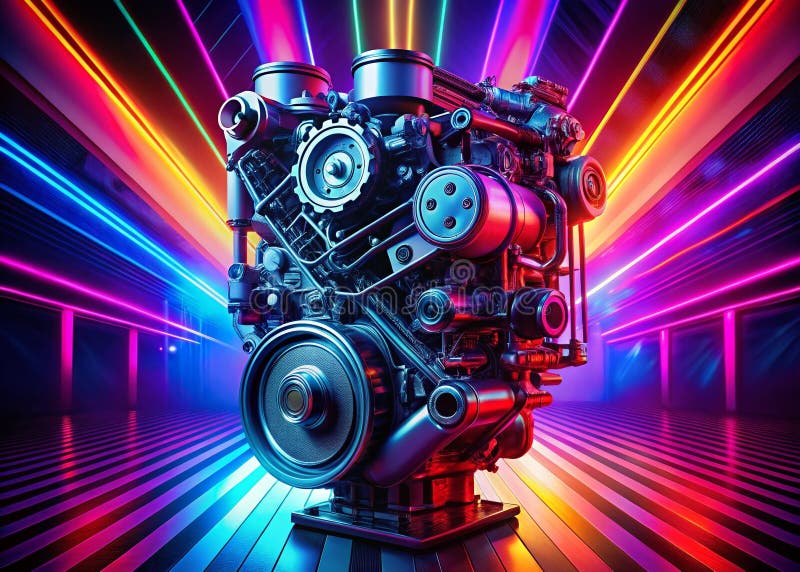 Engineered for the Future a Stunning Silhouette of a Futuristic Engine ...