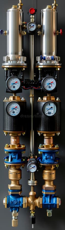 Engineered Pipe System with Pressure Gauge and Valve Control, Technical ...