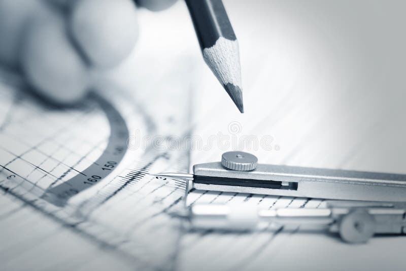Engineering stock photo. Image of compasses, magnification - 25260332