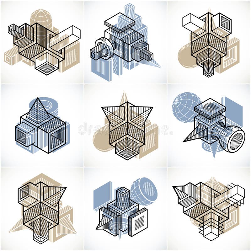 Engineering Abstract Geometric Shapes. Stock Vector - Illustration of ...