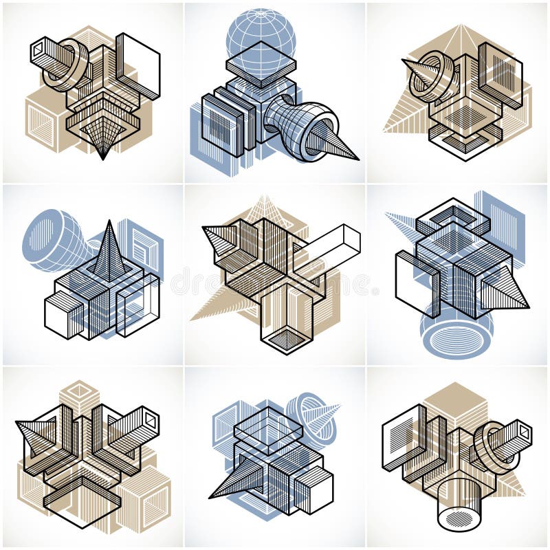 Engineering Abstract Geometric Shapes. Stock Vector - Illustration of ...