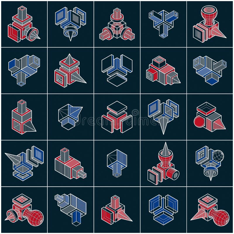 Engineering Abstract Geometric Shapes. Stock Vector - Illustration of ...