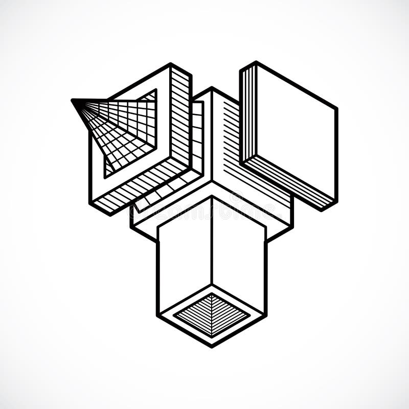 Engineering Abstract Shape, Vector Polygonal Figure. Stock Vector ...