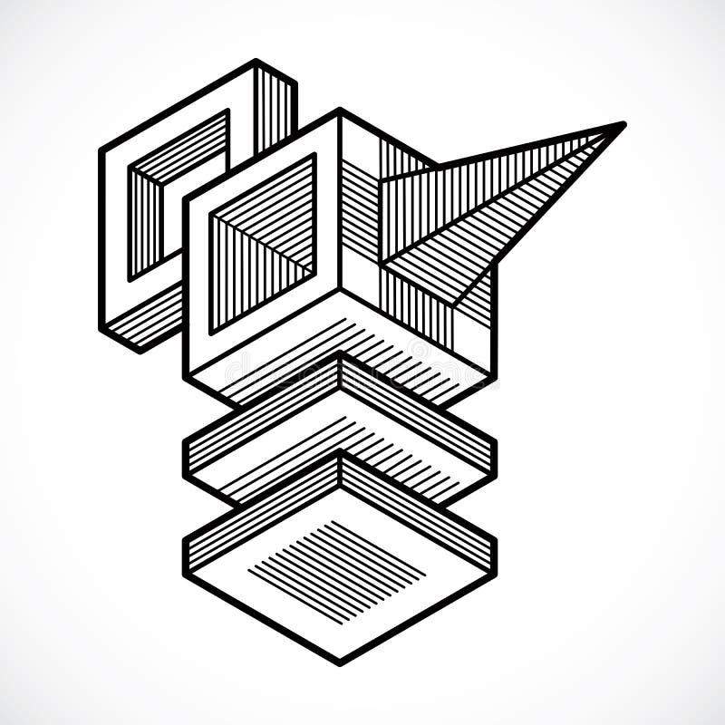 Engineering Abstract Shape, Vector Polygonal Figure. Stock Vector ...