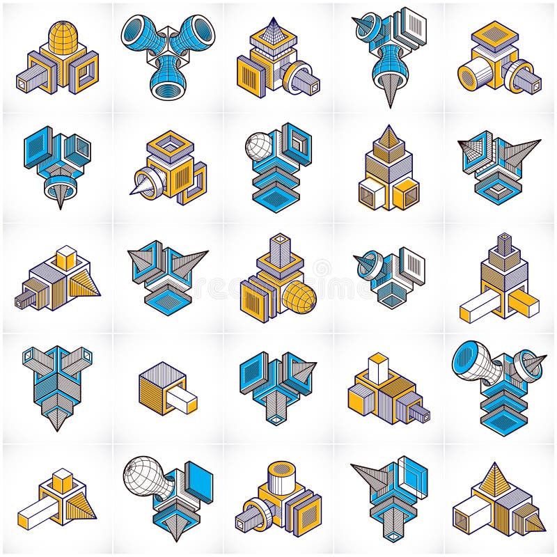 Engineering Abstract Shape. Stock Vector - Illustration of polygonal ...