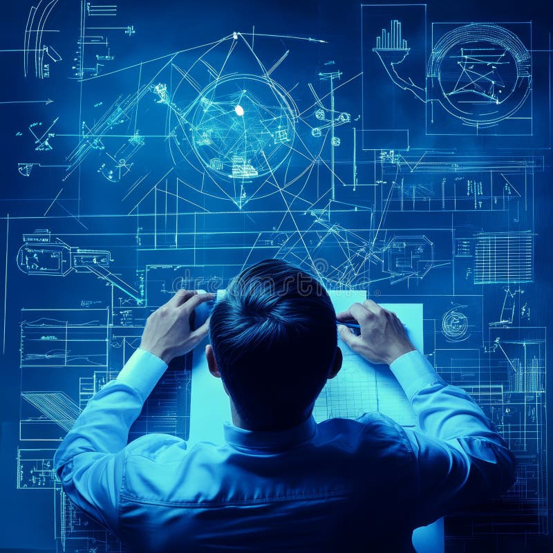 Engineering and Architecture Concept. Engineer Working with ...