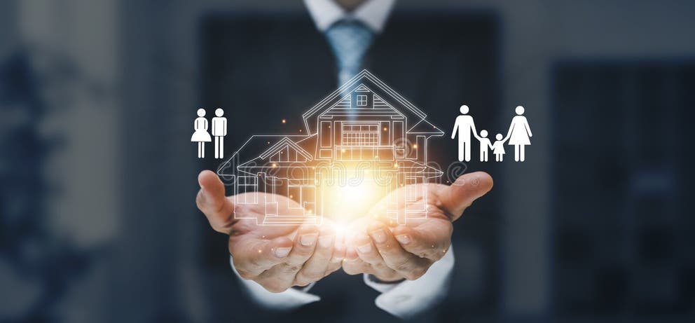 Engineering and Architecture Drawings Concept, Engineer Man Hold House ...