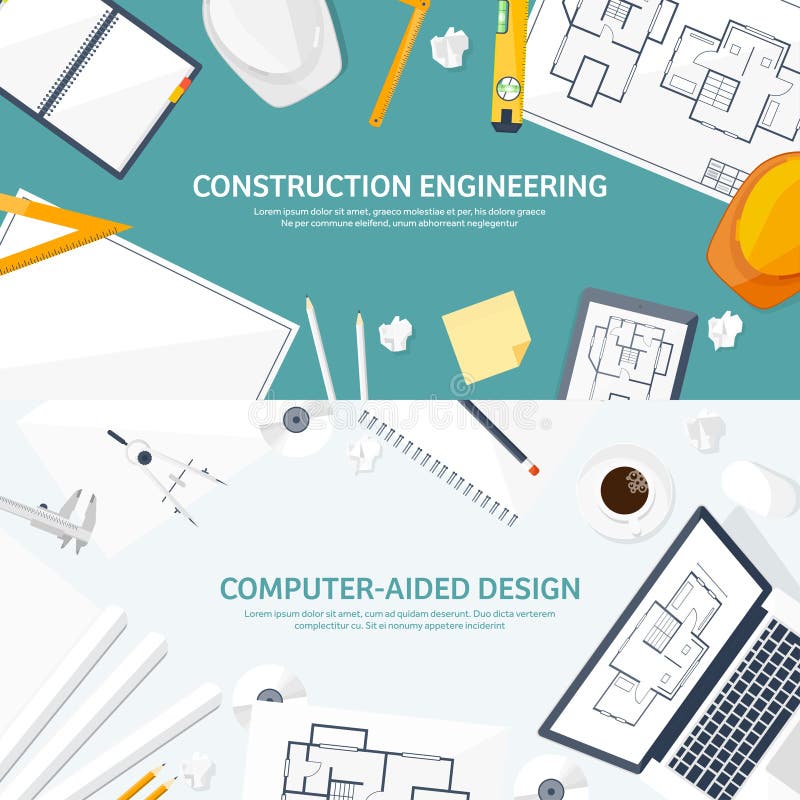 Engineering and Architecture Vector Illustration. Drawing and ...