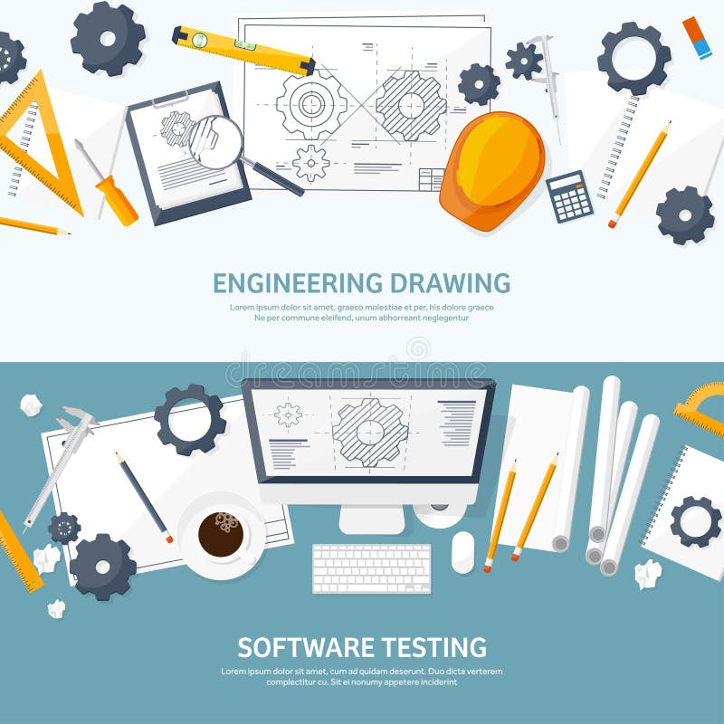 Engineering and Architecture Vector Illustration. Drawing and ...