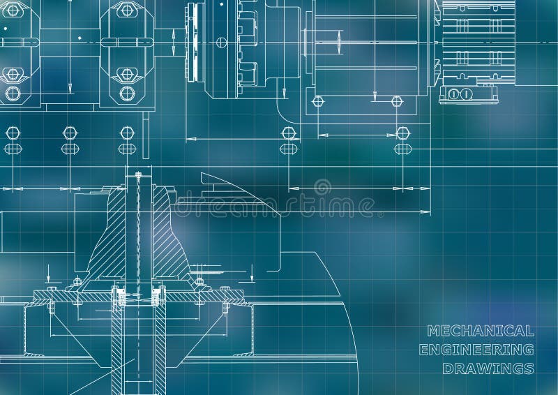 Blue Mechanical Engineering Drawings Stock Illustrations – 2,060 Blue ...