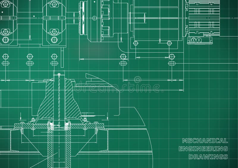 Engineering Backgrounds. Mechanical Engineering Drawing Stock Vector ...