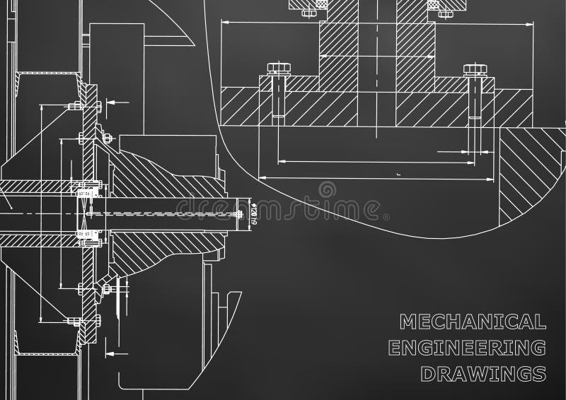 Engineering Backgrounds. Mechanical Engineering Drawing Stock Vector ...