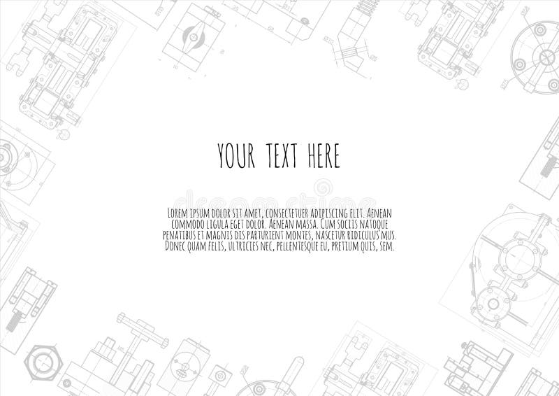 Engineering Backgrounds. Mechanical Engineering Drawings. Cover. Banner ...