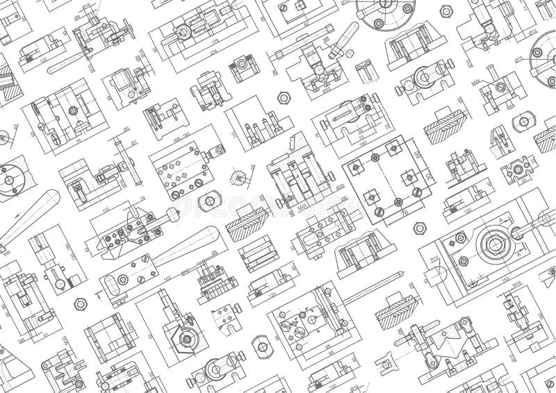 Engineering Backgrounds. Mechanical Engineering Drawings. Cover. Banner ...