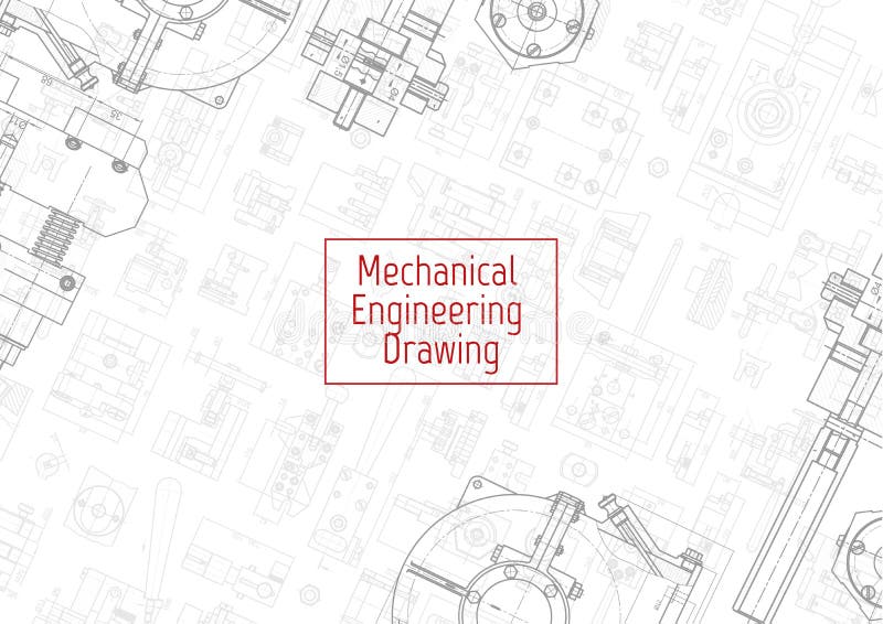 Engineering Backgrounds. Mechanical Engineering Drawings. Cover. Banner ...